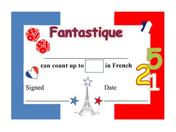 INSTANT DOWNLOAD Printable FRENCH Language Award Student | Etsy