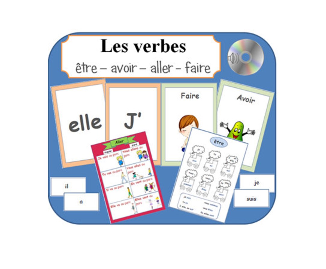 French Irregular Verbs Audio Lessons & Posters, French Learning Cards ...
