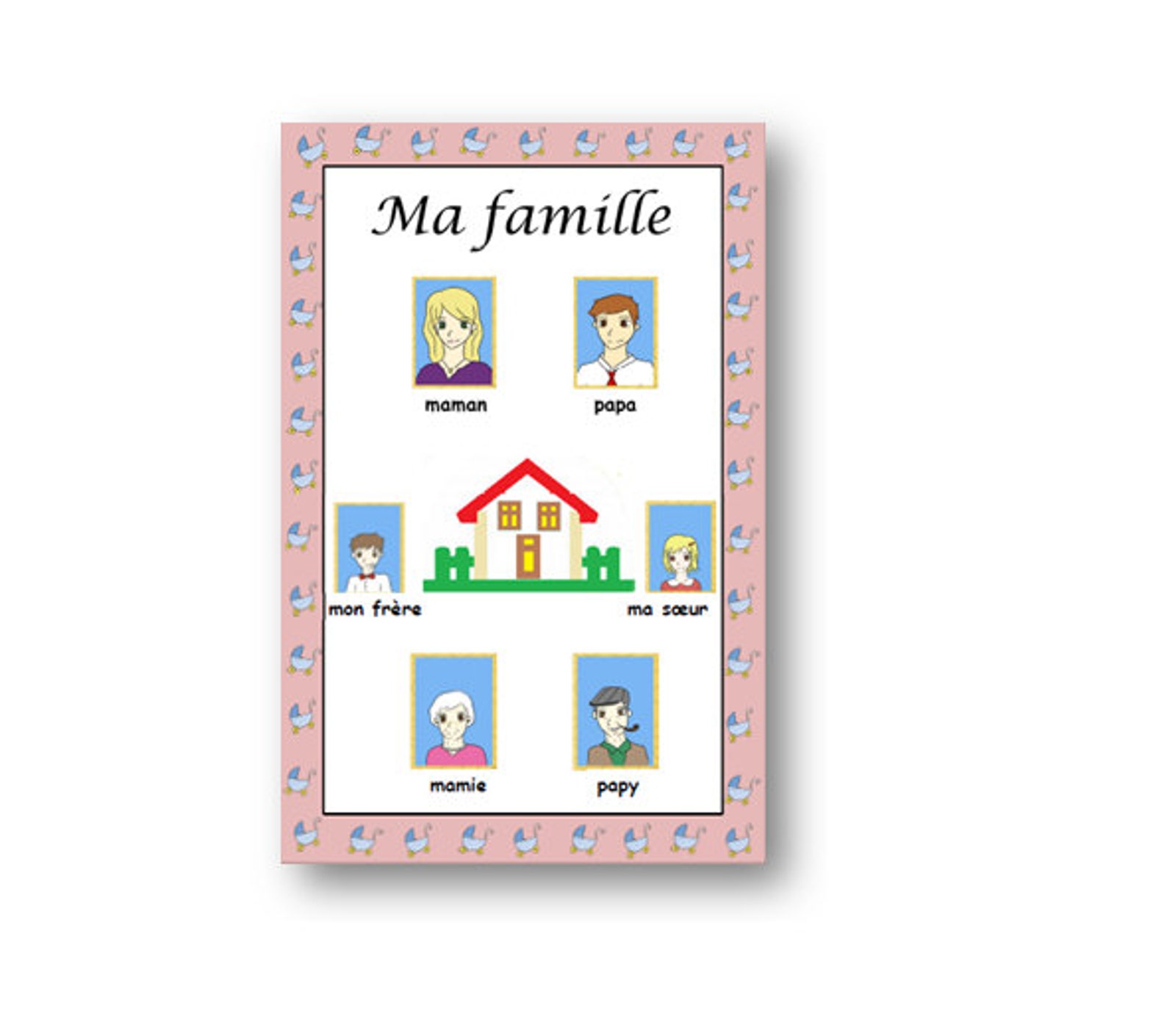 Ma Famille-french Art Wall-home Decor-teacher Gift-digital Printable ...