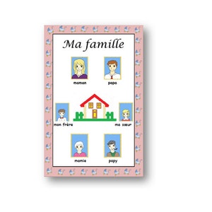 Ma Famille-french Art Wall-home Decor-teacher Gift-digital Printable ...
