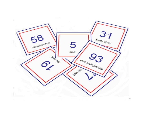 FRENCH NUMBER FLASHCARDS 1/100 With Pronunciation on Audio File,numbers ...