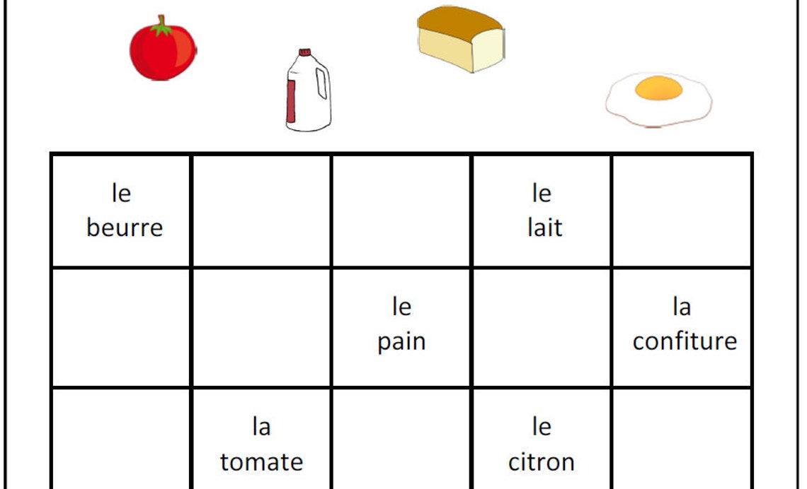 Teacher Worksheet Food Words FRENCH Learning/kids Activities Printables ...