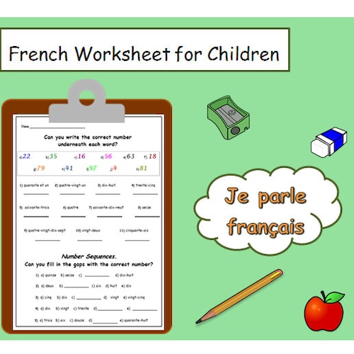 Learn Basic FRENCH VOCABULARY With School WORKSHEET / Matching - Etsy