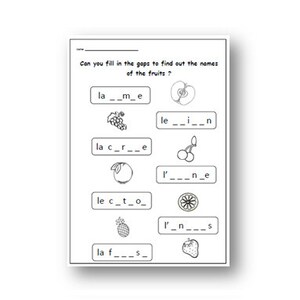 FRENCH TEACHER Literacy Worksheet/kids Activities Printables for ...