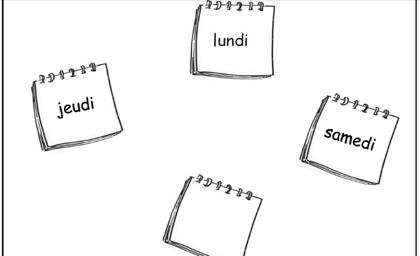 DAYS of the WEEK FRENCH Learning With Language Printable / Educational ...