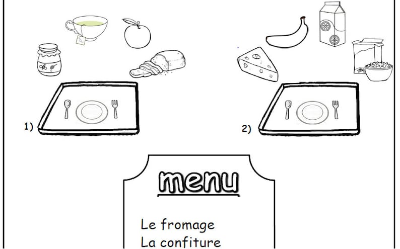 BREAKFAST FRENCH WORKSHEET / French Language Educational Resources ...