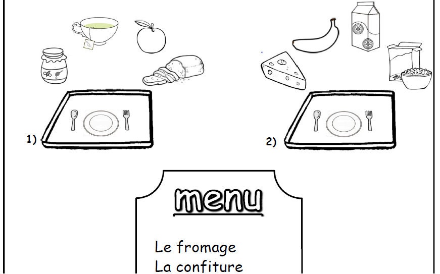 BREAKFAST FRENCH WORKSHEET / French Language Educational Resources ...