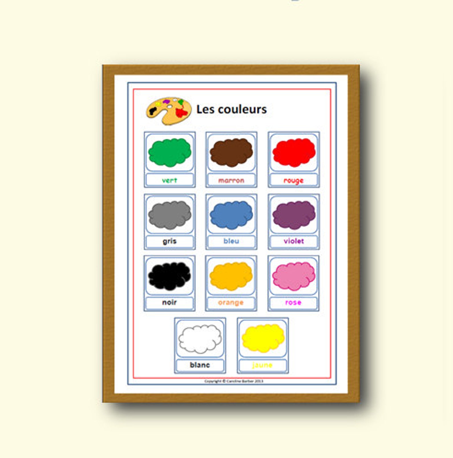 Colour FRENCH SCHOOL POSTER / Learn Basic French With Colour Poster ...