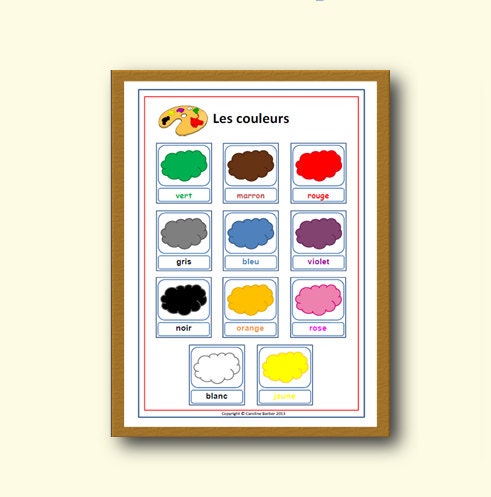 Colour FRENCH SCHOOL POSTER / Learn Basic French With Colour Poster ...