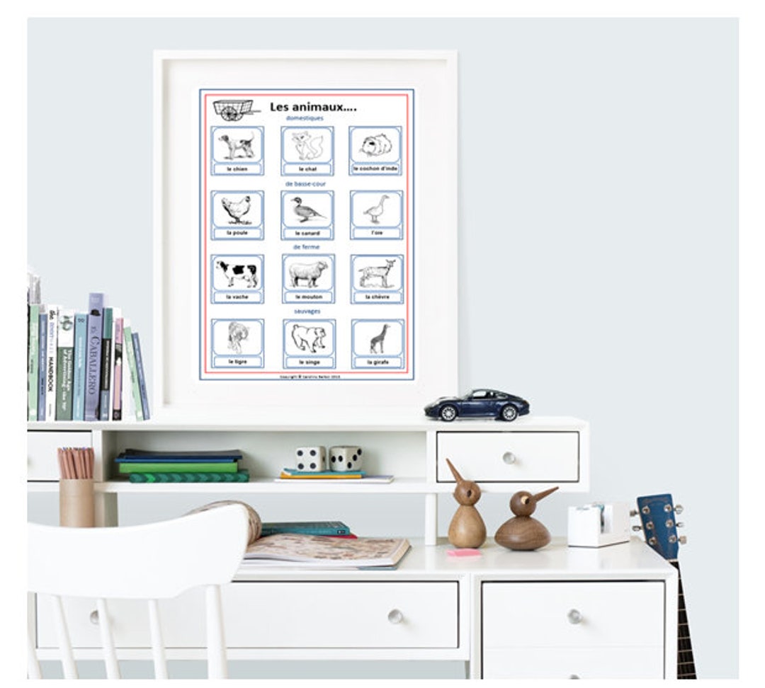 ANIMAL FRENCH POSTER / Educational School Poster / French Teacher ...
