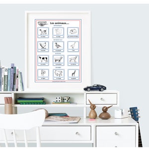 ANIMAL FRENCH POSTER / Educational School Poster / French Teacher ...