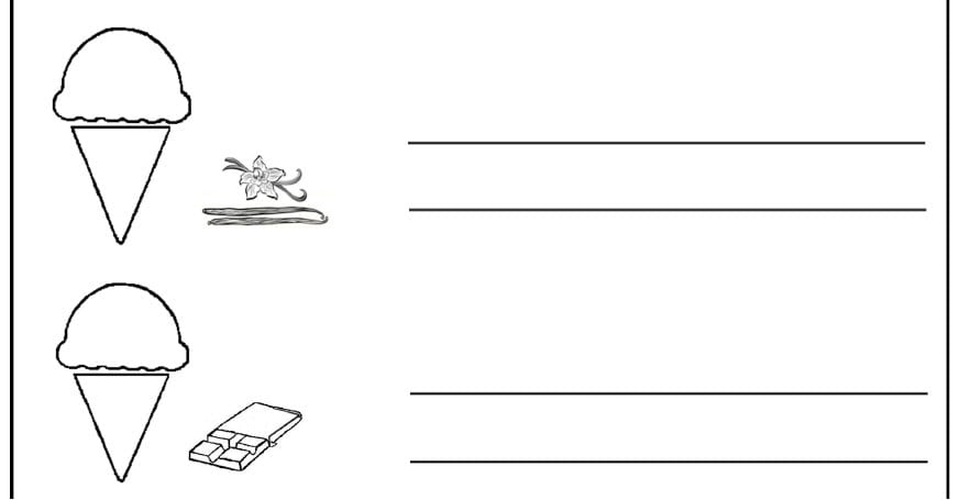 FRENCH PRINTABLE Ice Cream Flavours With Writing Exercise / Children ...
