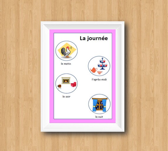 FRENCH Time Words POSTERFrench Words and Expressions Related | Etsy