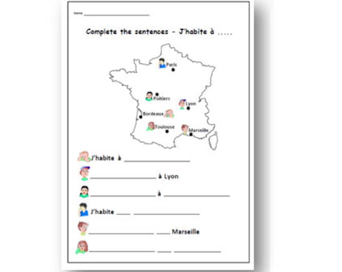 FRENCH Writing Activity Printable Language Worksheet / French - Etsy UK