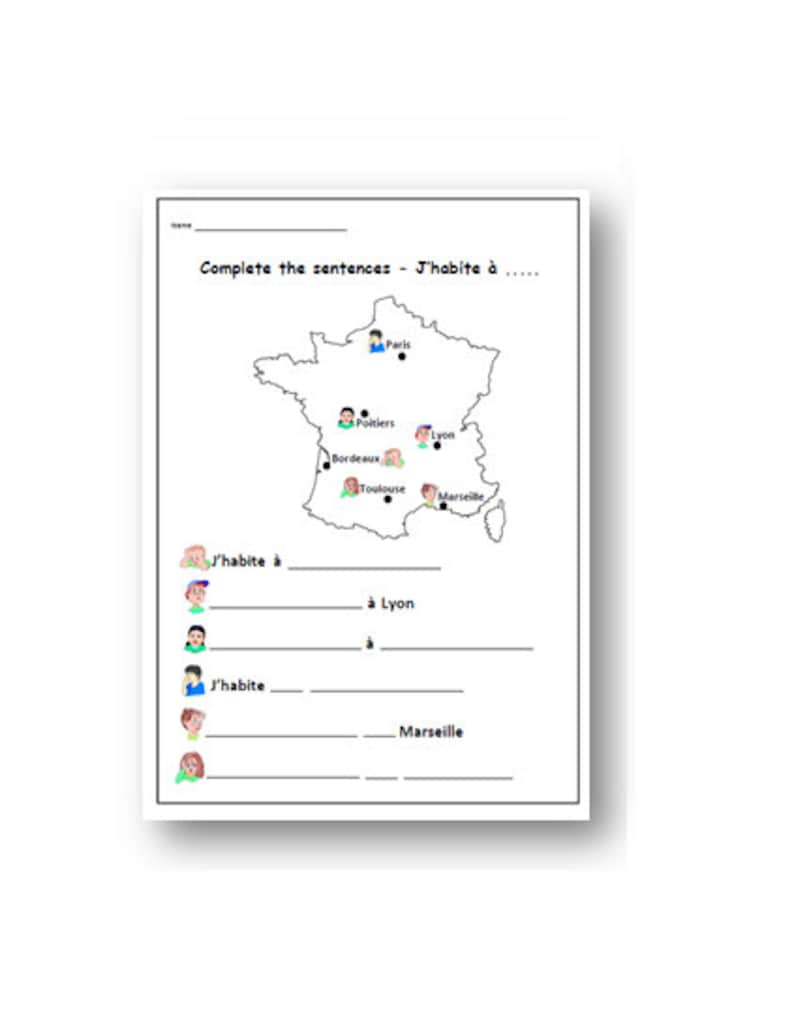 FRENCH Writing Activity Printable Language Worksheet / French for Kids ...