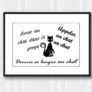 Cat Quotes,cat Wall Art,cat French Poster Print,cat Wall Decor,cat ...