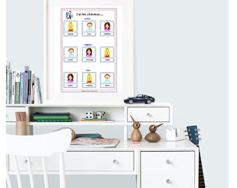 DESCRIBE YOUR HAIR With French Classroom Poster / Educational - Etsy UK