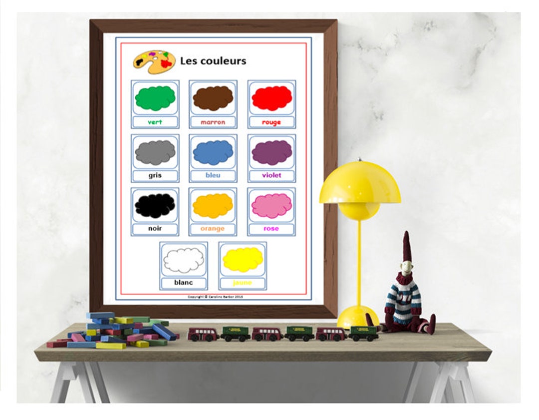 Colour FRENCH SCHOOL POSTER / Learn Basic French With Colour Poster ...