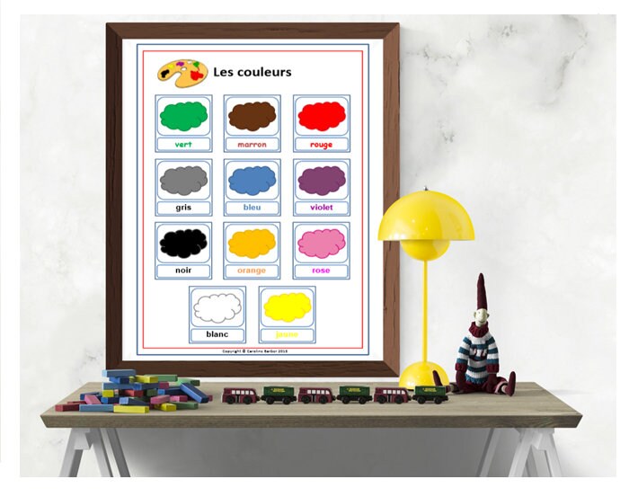 Colour FRENCH SCHOOL POSTER / Learn Basic French With Colour Poster ...