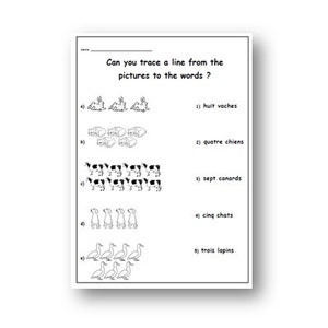 TEACHER WORKSHEET to Learn Numbers & Animals in FRENCH / Kids Activity ...