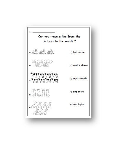 TEACHER WORKSHEET to Learn Numbers & Animals in FRENCH / Kids Activity ...