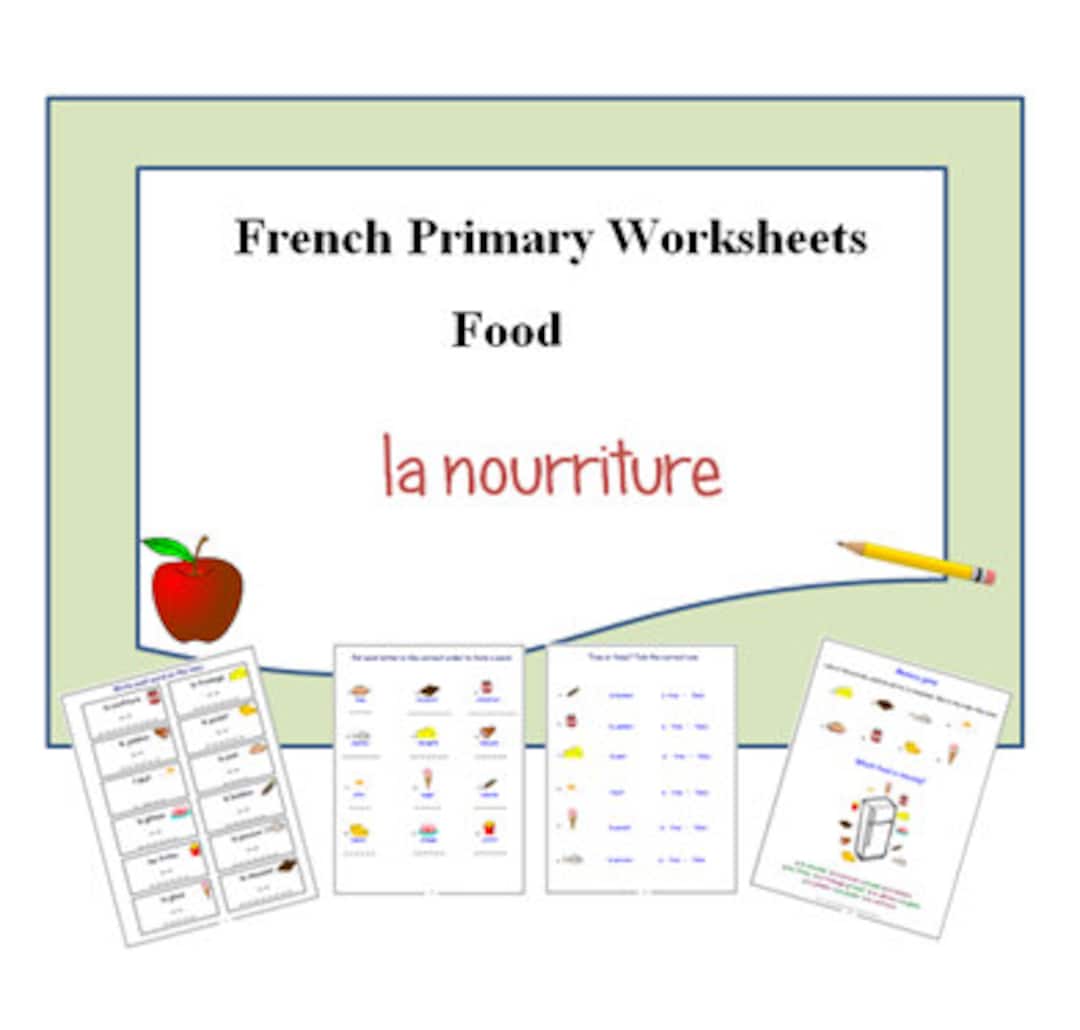 Printable WORKSHEETS for Learning FOOD Vocabulary in French ...