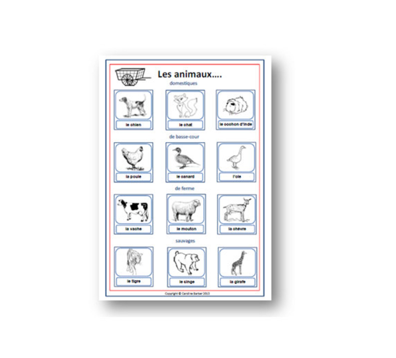 ANIMAL FRENCH POSTER / Educational School Poster / French Teacher ...