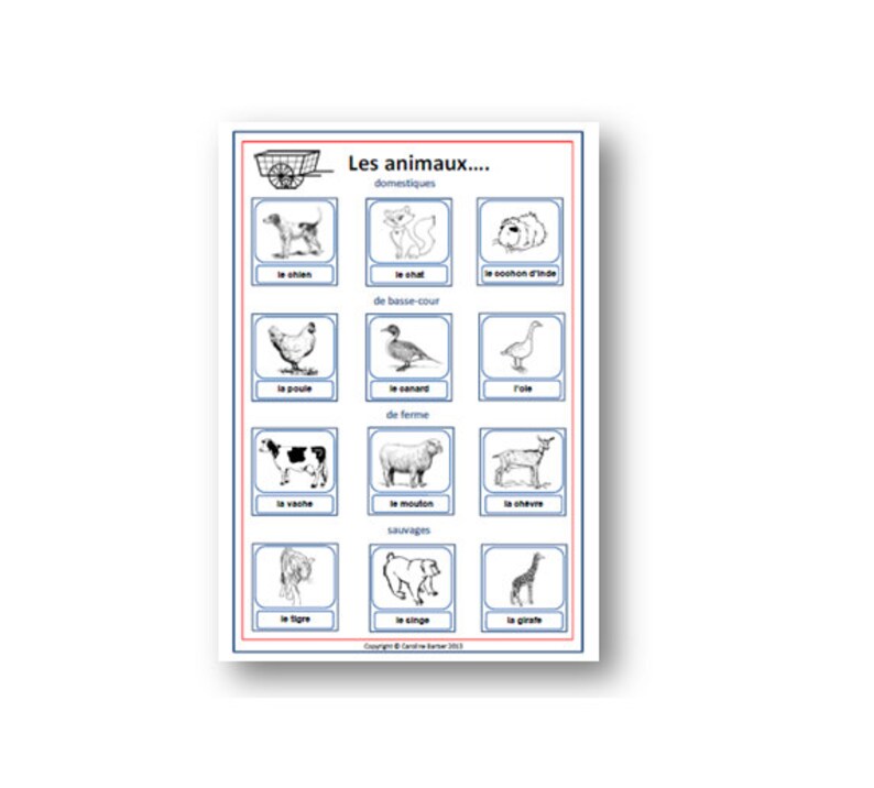 ANIMAL FRENCH POSTER / Educational School Poster / French Teacher ...