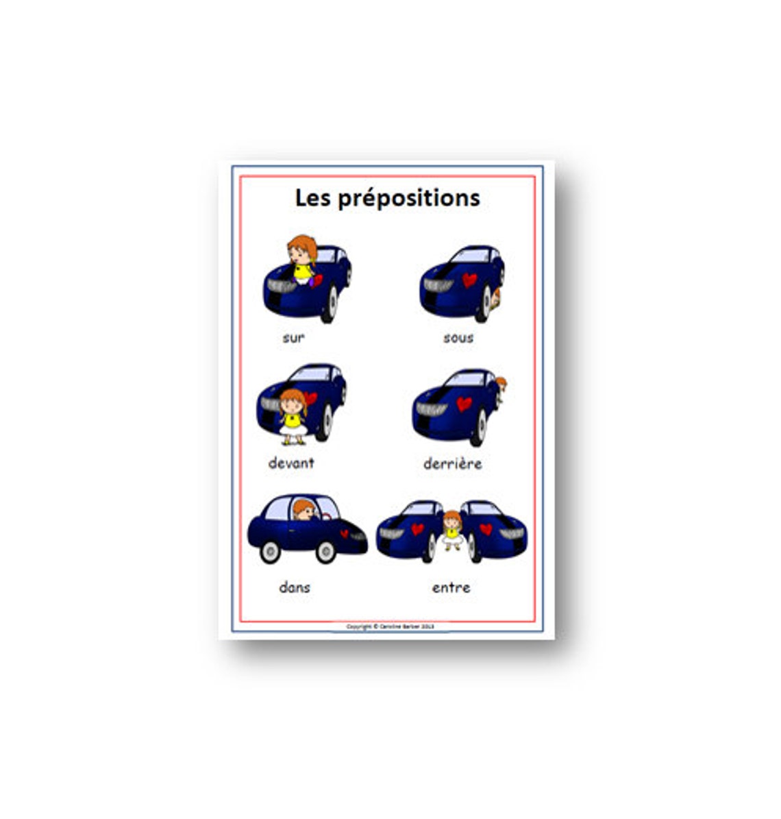 FRENCH PREPOSITION / French Teacher School Poster / French Printable ...