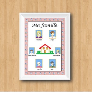Ma Famille-french Art Wall-home Decor-teacher Gift-digital Printable ...
