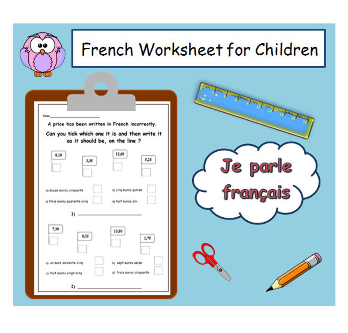 FRENCH LEARNING Numbers Worksheet KIDS Activities Printables / Numeracy ...
