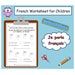 FRENCH LEARNING Numbers Worksheet KIDS Activities Printables / Numeracy ...
