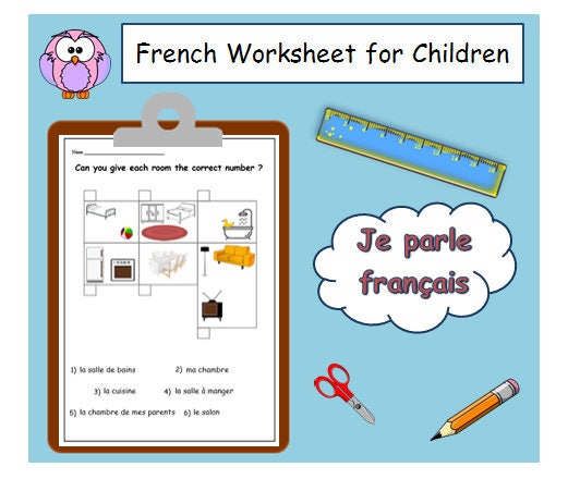 FRENCH WORDS Rooms of the House / Activity Kid / Education Printables ...