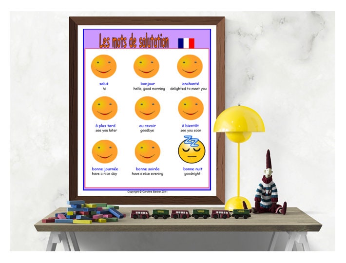 GREETING WORDS FRENCH School Poster / Language Learning Poster ...