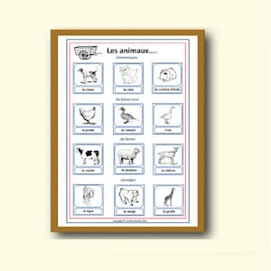 ANIMAL FRENCH POSTER / Educational School Poster / French Teacher ...