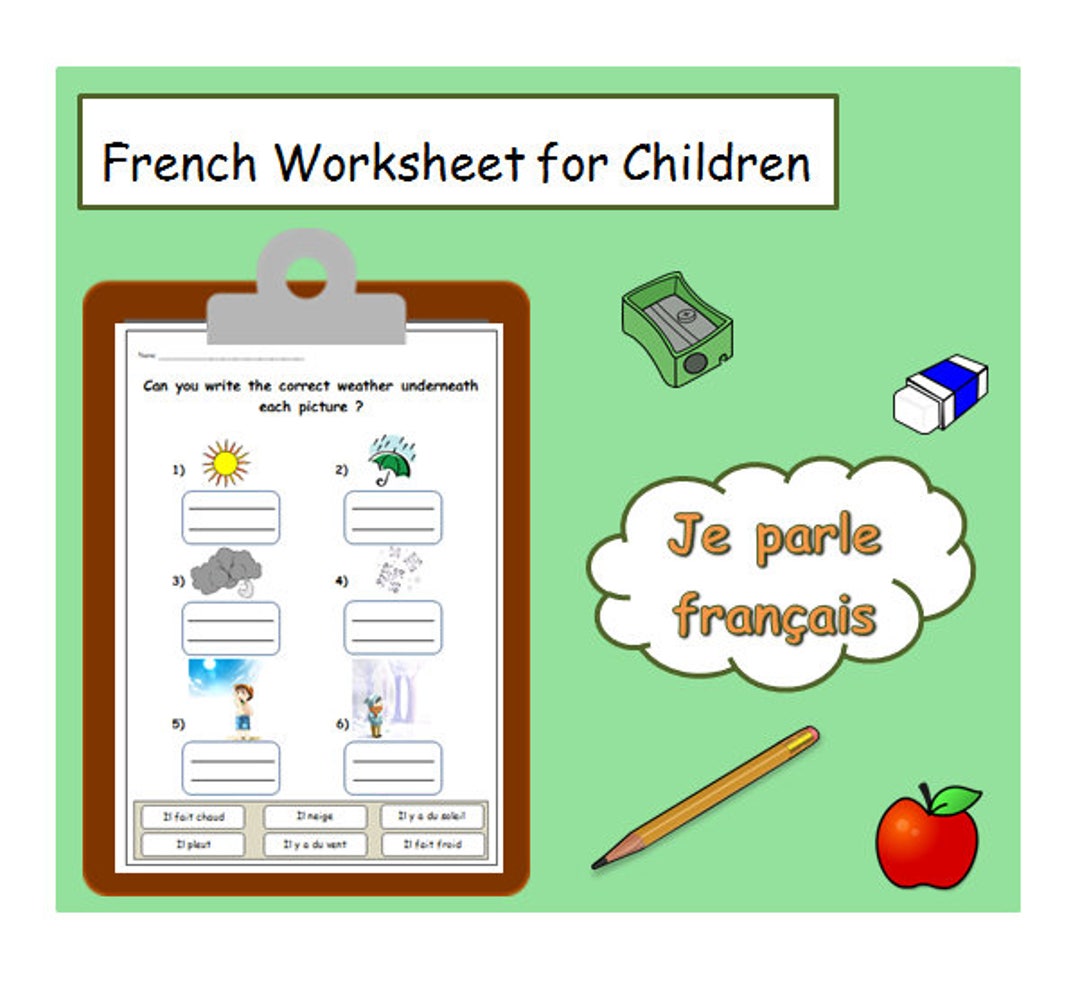 LANGUAGE RESOURCES Weather Vocabulary FRENCH Learning / French ...