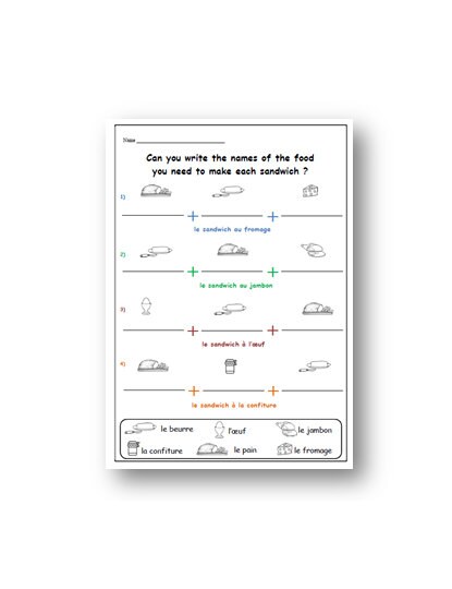 PRINTABLE for LEARNING FRENCH / Food Words Print for Language Student ...