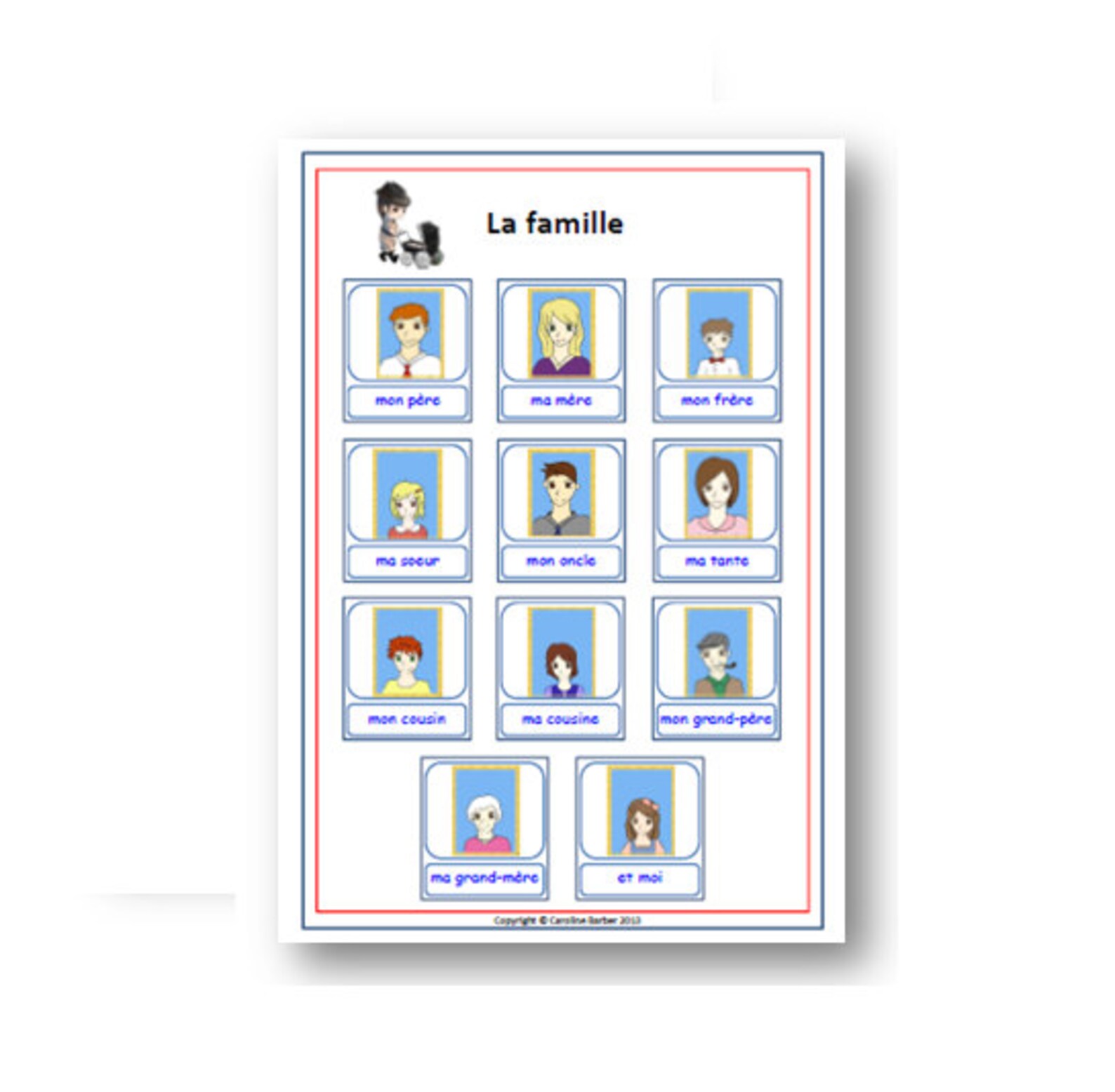 FRENCH POSTER CLASSROOM Printable / Language Learning Family Members ...