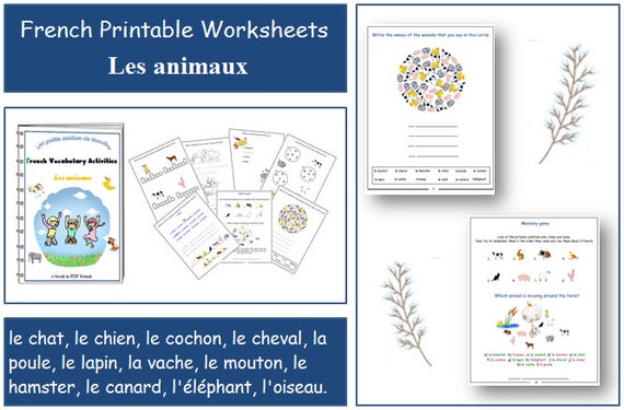 Learn Frenchprintable Frenchprintable Sheetsfrench | Etsy