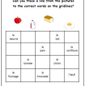 Teacher Worksheet Food Words FRENCH Learning/kids Activities Printables ...