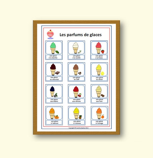 Ice Cream Flavours FRENCH CLASSROOM POSTER / Teaching Poster ...