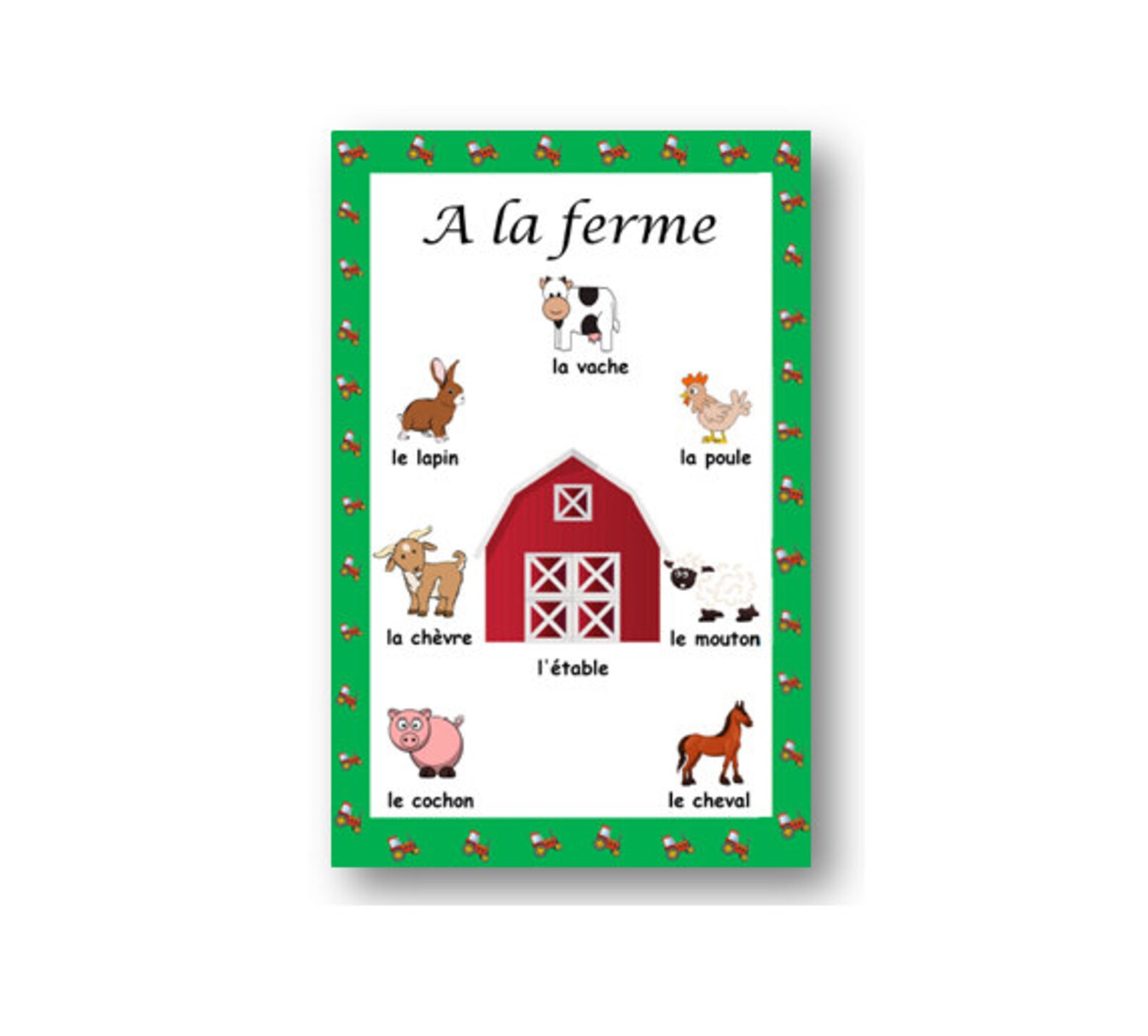 A La Ferme / FARM FRENCH POSTER / French for Kids French Learning ...