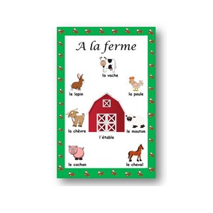 A La Ferme / FARM FRENCH POSTER / French for Kids French Learning ...