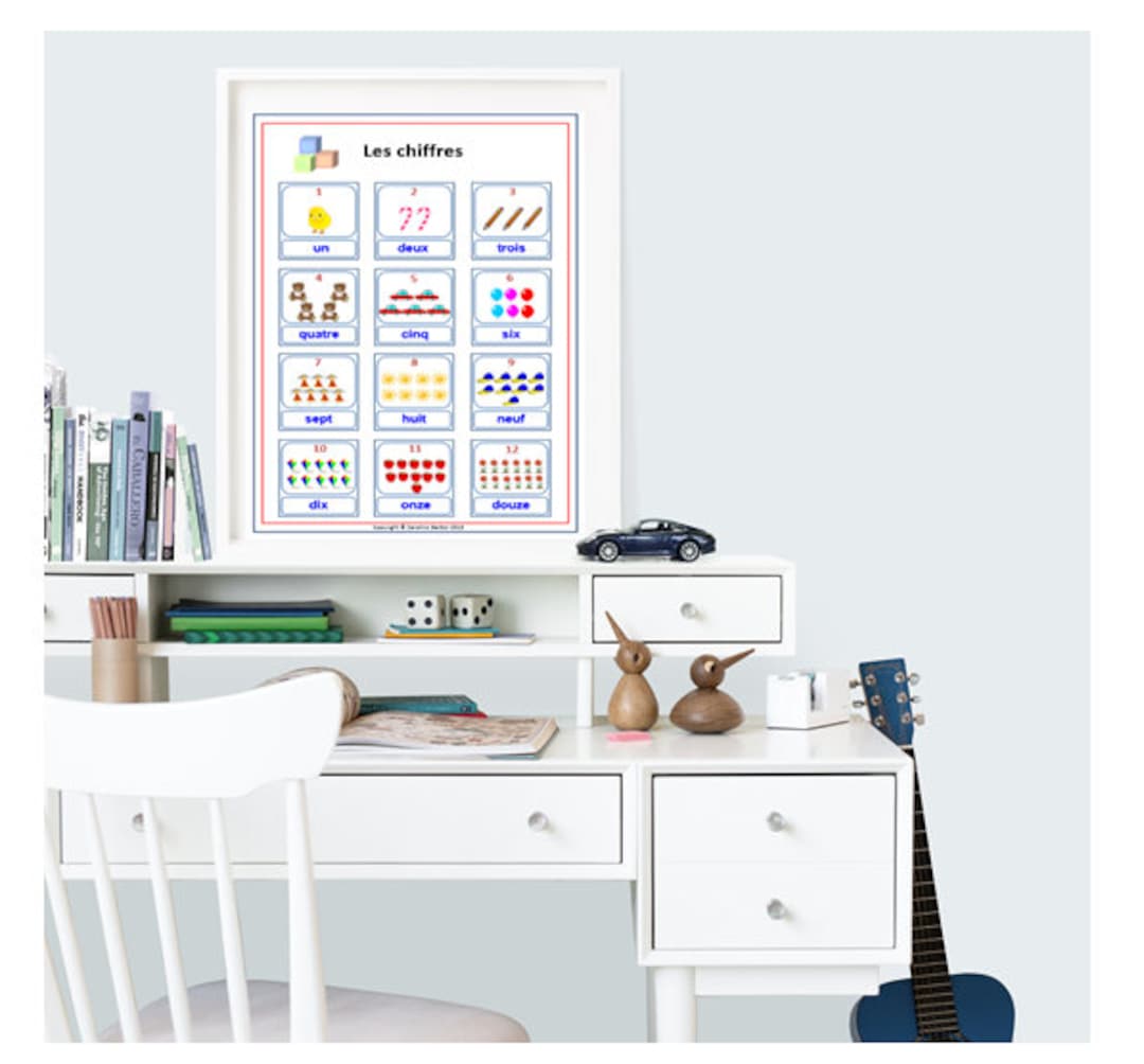 Numbers FRENCH SCHOOL POSTER / Teacher Poster French for Kids ...