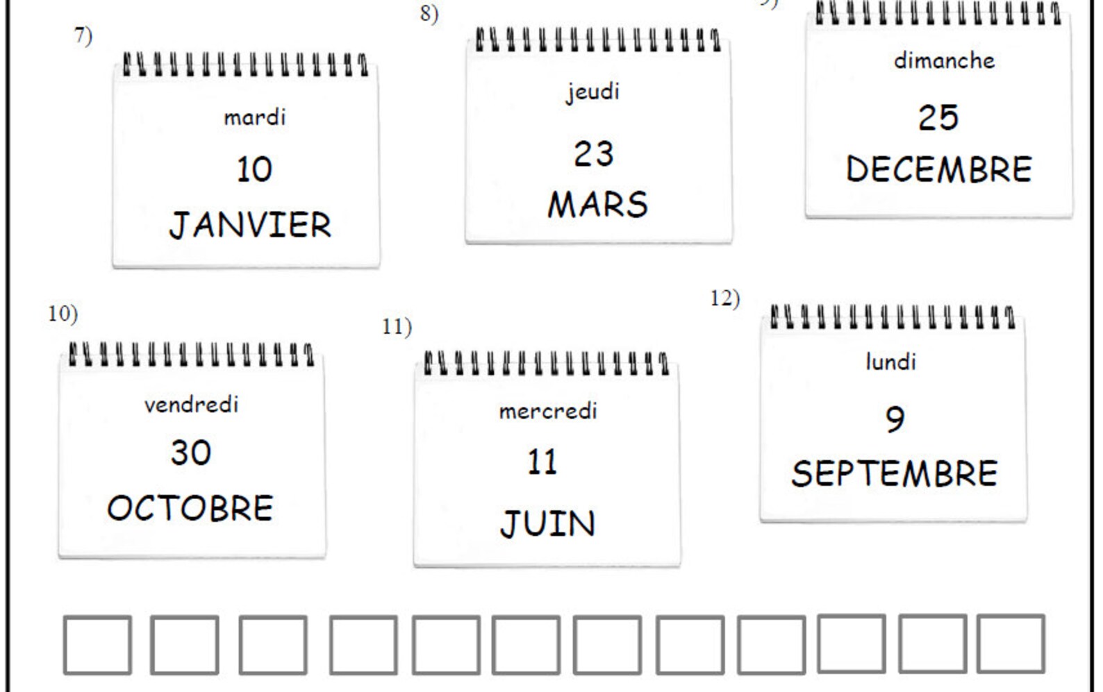 DAYS & MONTHS FRENCH Learning Kids Worksheet / Language Learning French ...