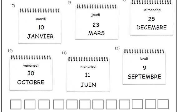 DAYS & MONTHS FRENCH Learning Kids Worksheet / Language | Etsy