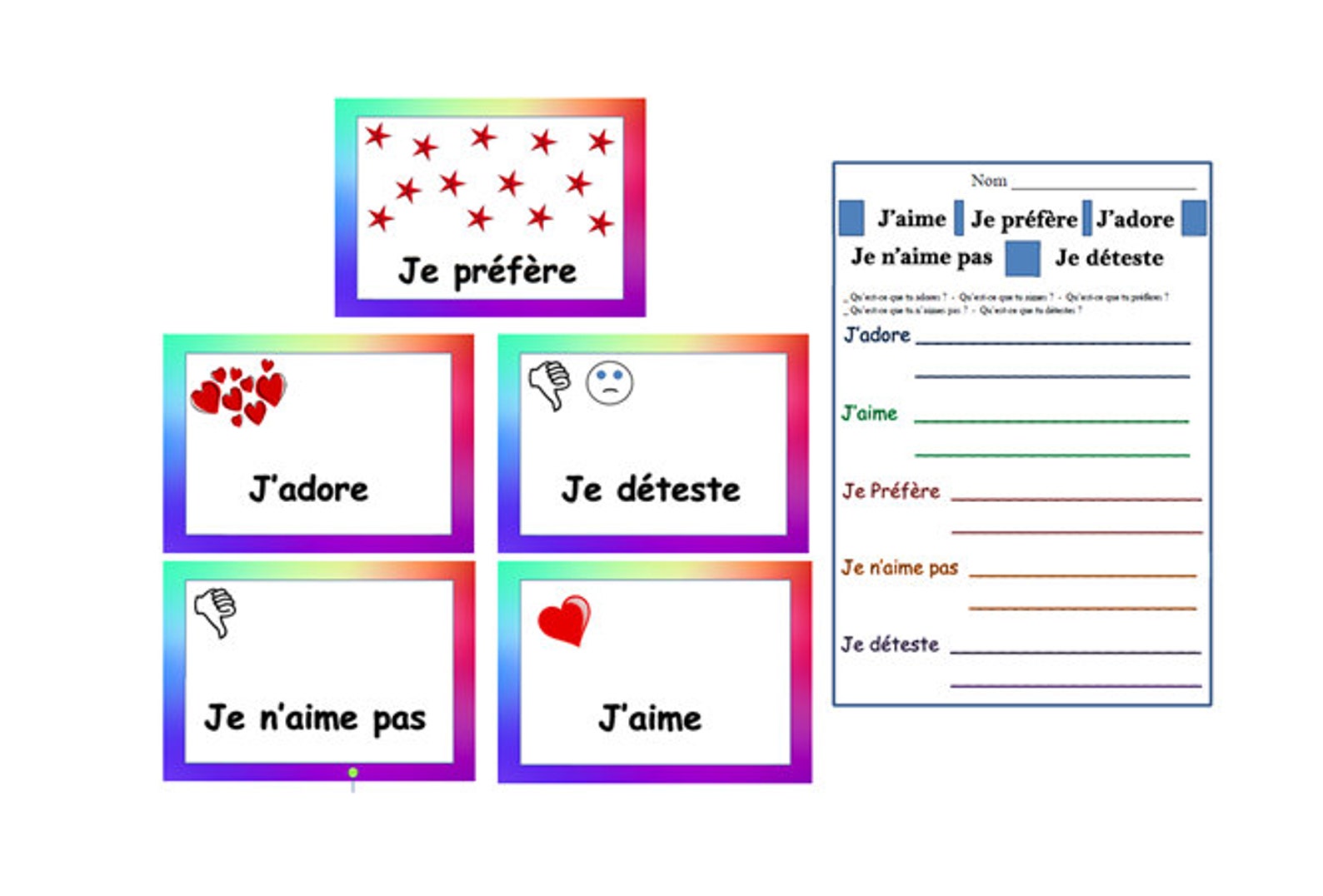EXPRESS Likes,dislikes & Preferences in French-french Teacher's ...