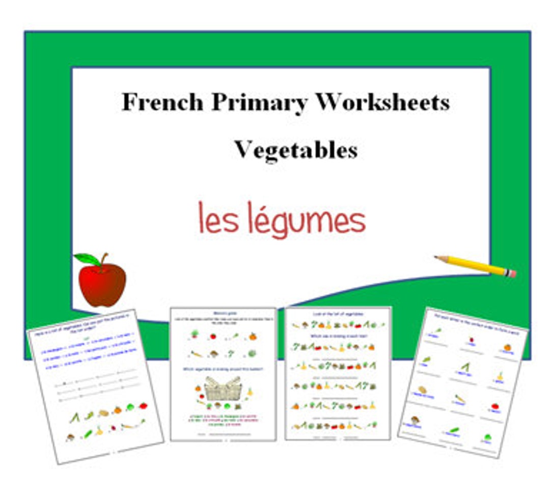 VEGETABLES FRENCH PRINTABLE Activities / Food Kids Worksheets ...