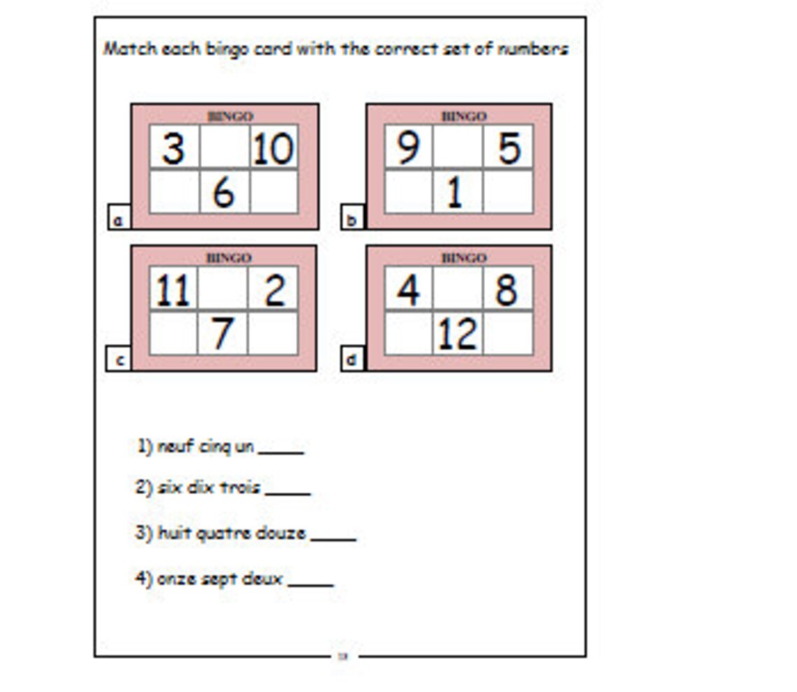 French Numbers Lessons & Activities , French Learning Worksheets ...