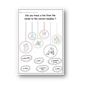 CHRISTMAS KIDS ACTIVITY Printable / French Words Christmas Vocabulary ...